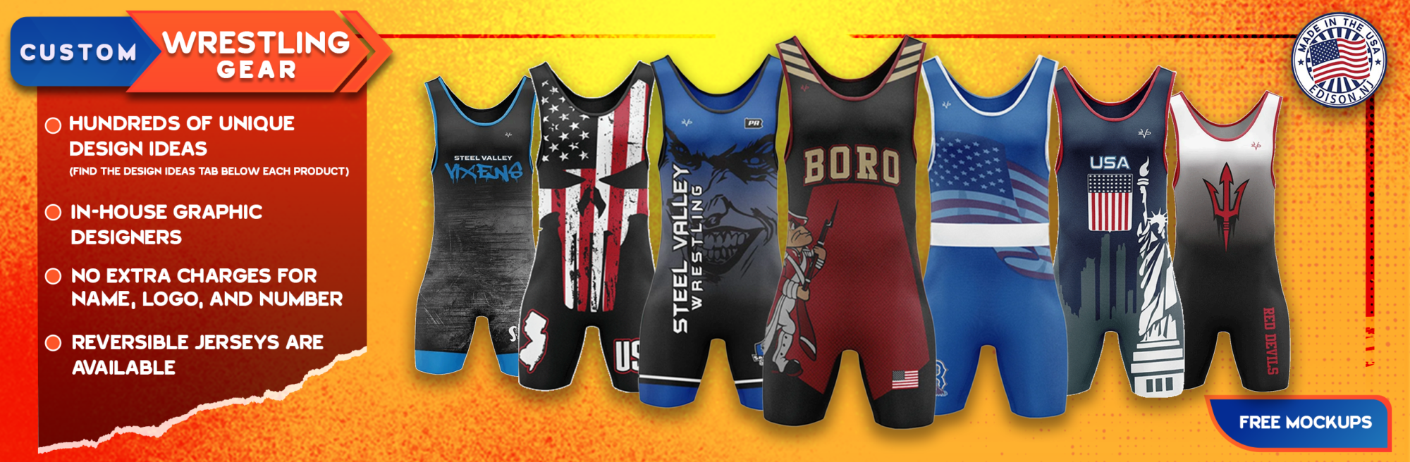 Wrestling Uniforms Morris County - Custom Gear Fast - Evo9x
